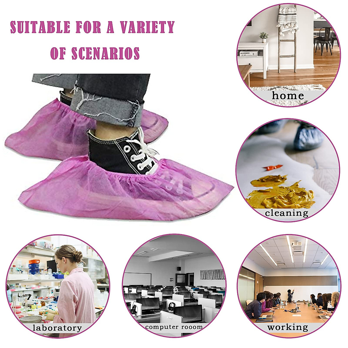 Duyoku 200 Pack Disposable Hygienic Boot & Shoe Covers 200 pack(100 Pairs)|Waterproof Slip Resistant Non-Slip, Durable for Construction, Workplace, Indoor Carpet Floor Protection