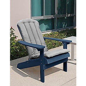 YEFU Outdoor Rocking Chair with Thin Cushion, Adirondack Chair for Indoor and Outdoor, Used in Patio, Fire Pit, Deck, Garden, Campfire Chairs(Gray Chair+Gray Cushion)