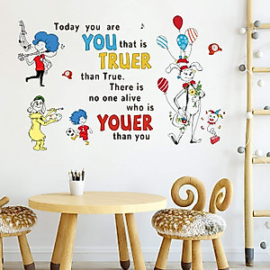 Amaonm Removable Inspirational Motto Wall Sticker DIY Quotes Saying Lettering With Colorful Animals Wall Decals for Kids Bay Child Boy and girls Bedroom Living Room Classroom Nursery Decoration(Today)