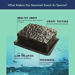 Organic DAECHUN(Choi's1) Seaweed Snacks, 20 Pack, Original, Product of Korea Premium Great