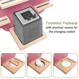 OPERMAXER for TonieBox and Tonie Shelf Cloud, Tonies Storage for Tonie Figures Characters, Floating Shelves Magnetic Wall Shelf for Children Play Room, Charging Station, Pink（3 Pcs）