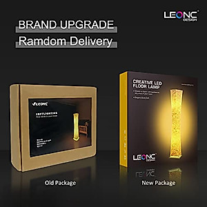 LEONC Design 65'' Creative LED Floor Lamp, Softlighting Minimalist Modern Contemporary with Fabric Shade & 2 Bulbs Floor Lamps for Living Room Bedroom Warm Atmosphere(Tyvek Dupont 10 x 10 x 65 inch)