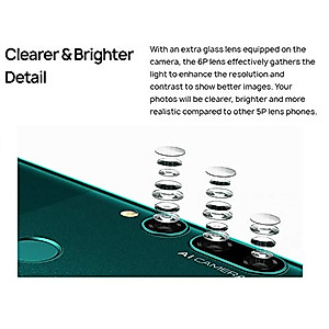 Huawei Y9 Prime 2019 (128GB, 4GB RAM) 6.59" Display, 3 AI Cameras, 4000mAh Battery, Dual SIM GSM Factory Unlocked - STK-LX3, US & Global 4G LTE International Model (Emerald Green, 128 GB)