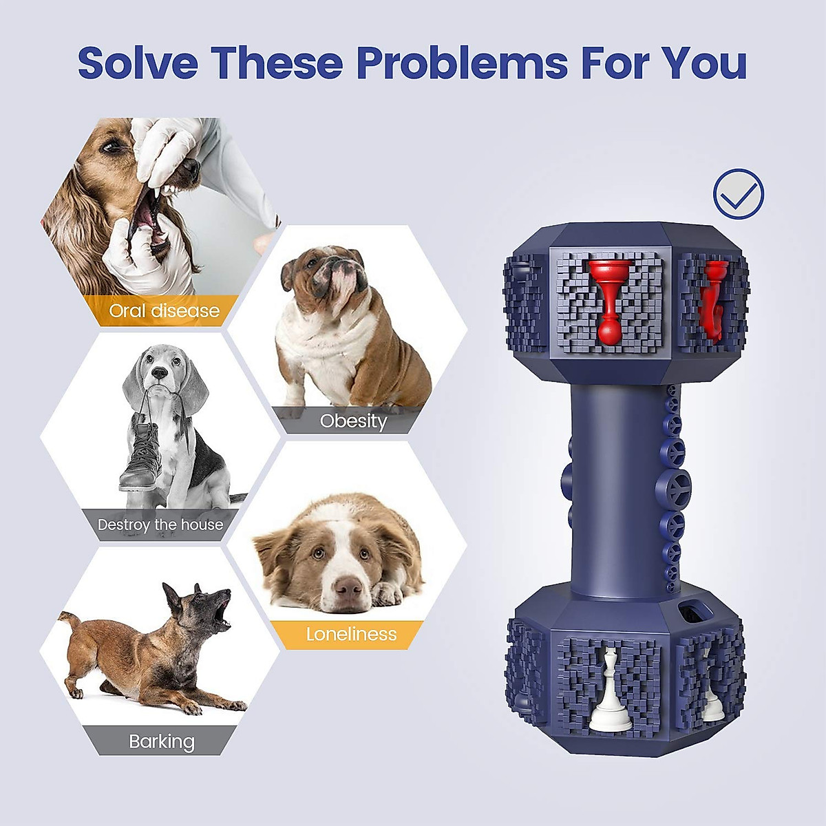RongHousing Dumbbell Dogs Toys for Aggressive Chewers: Puppy Chew Toys with Bacon Milk Flavored - Interactive Dog Toys for Medium Large Breed.(XLarge, Black)