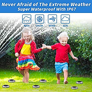 Mutois 4-Pack Solar Ground Lights Outdoor, Waterproof Solar Garden Lights with 8 Warm Lights & Multi-Color Auto-Changing Light, Upgraded Bright in-Ground Lights, Landscape Light for Pathway Yard Lawn