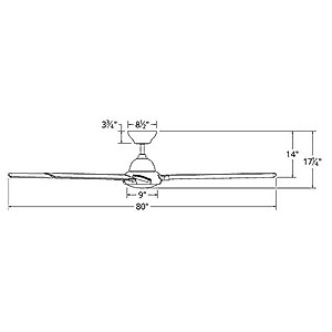 Hydra Smart Indoor and Outdoor 8-Blade Ceiling Fan 80in Matte Black with 3000K LED Light Kit and Wall Control works with Alexa, Google Assistant, Samsung Things, and iOS or Android App