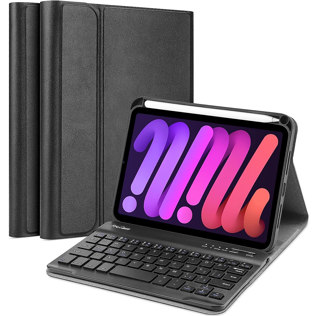 ProCase Keyboard Case for iPad Mini 7 (A17 Pro) 2024 / iPad Mini 6 2021, Detachable Wireless Keyboard Protective Cover Cases for 8.3 Inch iPad Mini 7th 6th Generation Gen Keyboard Case- Black