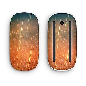 Design Skinz Orange Scratched Surface with Gold Beams Vinyl Decal Compatible with The Apple Magic Mouse 2 (Wireless, Rechargable) with Multi-Touch Surface