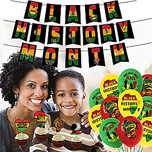 Black History Month Balloons Party Decoration African American Fist February Holiday Latex Balloons Black History Month Latex Balloons Decorations(32pcs)