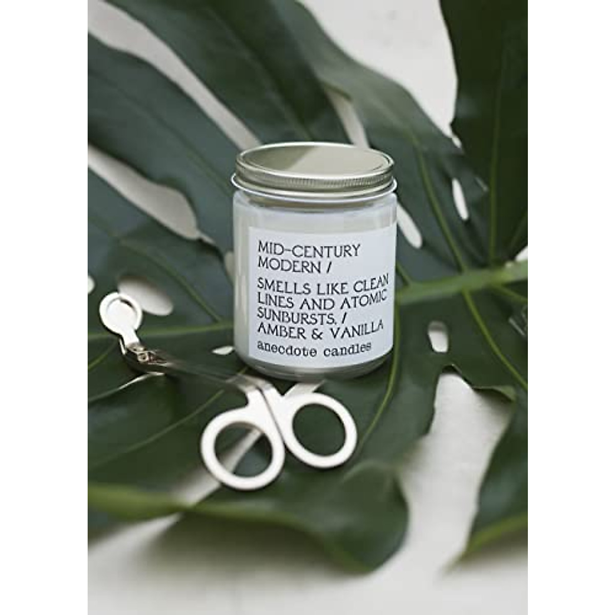 Anecdote Candles – Mid Century Modern Glass Jar Candle – Amber and Vanilla – Coconut Soy Wax – Non Toxic Scented Candle – Made in USA – Luxury Candles for Home – 7.8 Ounces