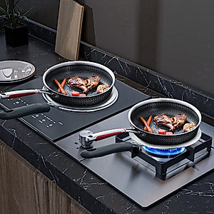 9.45Inch Heat Diffuser Plate for Gas Stove, Stainless Steel Induction Adapter Plate with Removal Handle for Stovetop Glass Cooktop Itallian Coffee Maker Converter (24CM