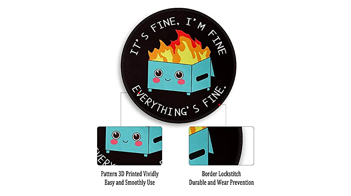 Funny Dumpster Fire Mouse Pad – Durable, Non-Slip, Perfect for Gaming