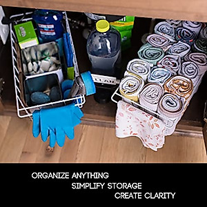 2 Pack Chest Freezer Storage Baskets Stackable Wire Freezer Organizer Bins Rack with Handles for Kitchen, Pantry, Office, Bathroom, Laundry Room- Freezer Basket Fits Most ( 8 x 16.5 x 6 inch)