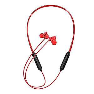 Heave Bluetooth V5.0 Headphones Wireless Magnetic Neckband,Sport Noise Cancelling Earbuds Wireless Headset with Stereo Bass Sound for Sports Work Red