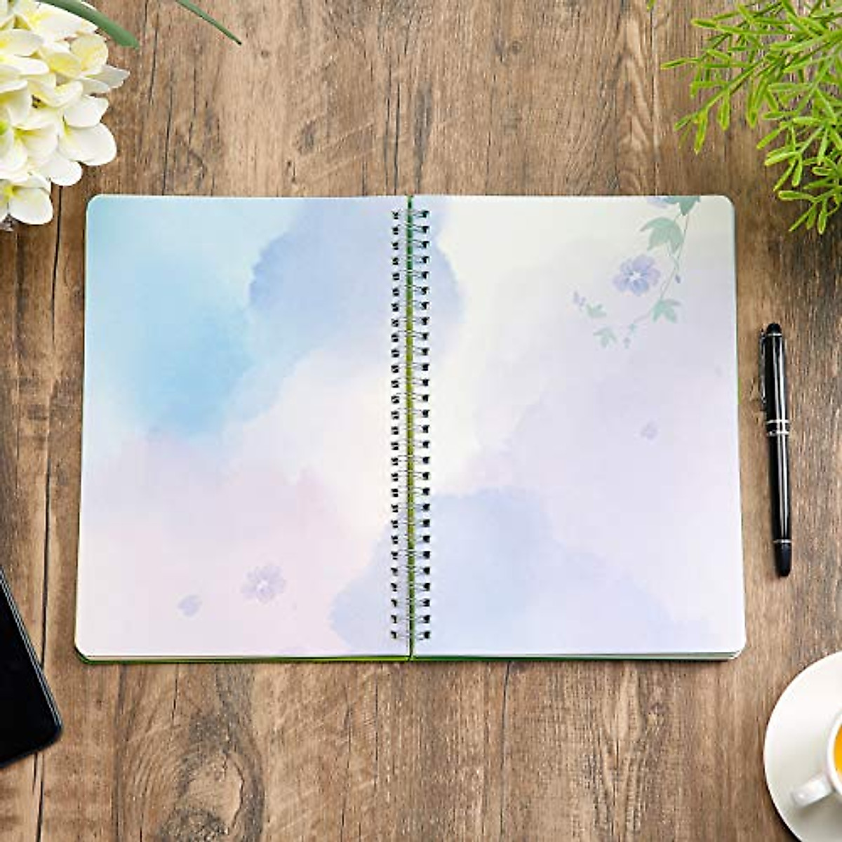 SIIXU Colorful Blank Journal Notebook, Hardcover Unlined Personal Diary to Write in for Women and Girls, Pretty Notepad for Writing, Spiral, 6.8"x9.8", 128 Pages, Autumn