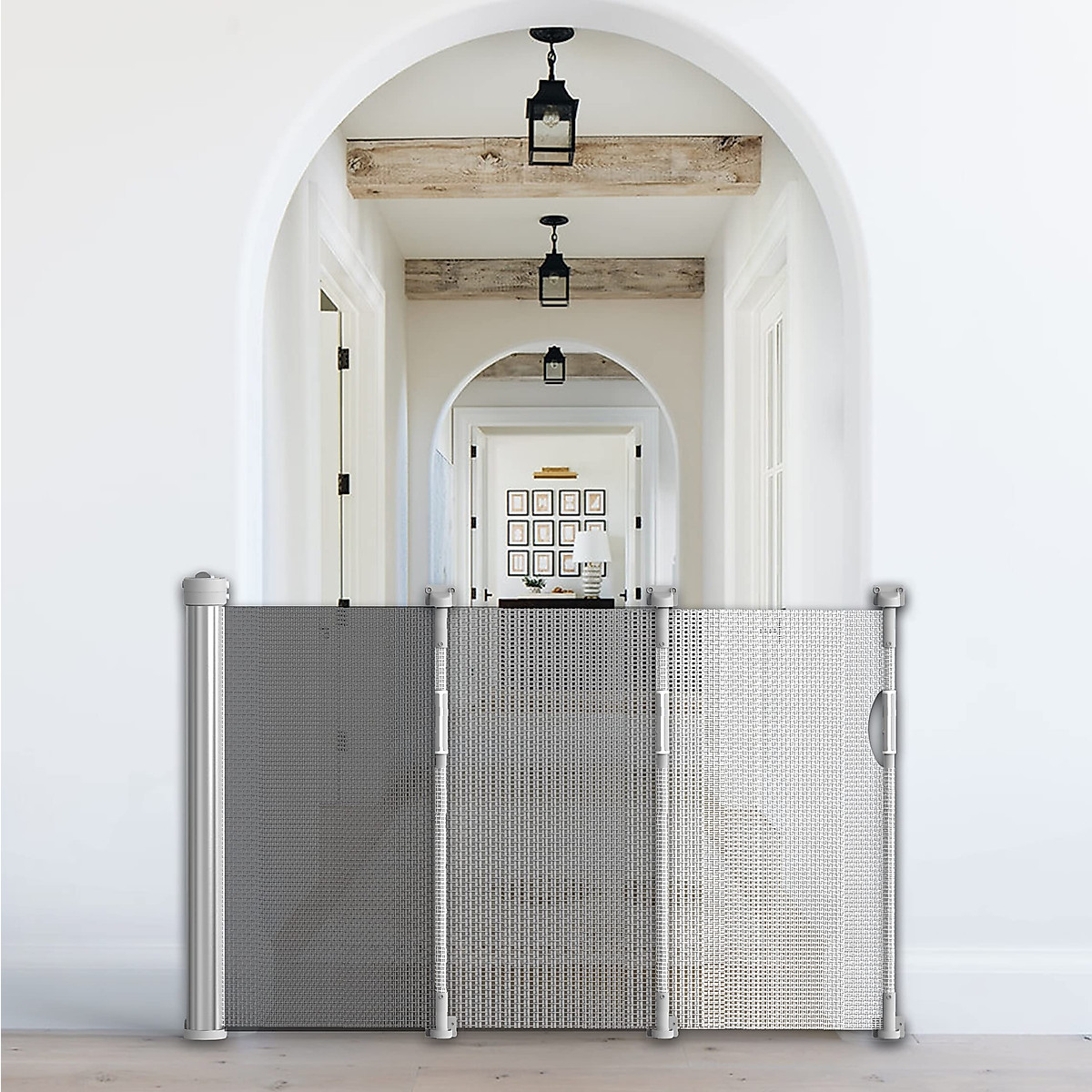 Retractable Baby & Pet Safety Gate, Extra Wide 54" x 34", Indoor & Outdoor, Gray - Jool Baby