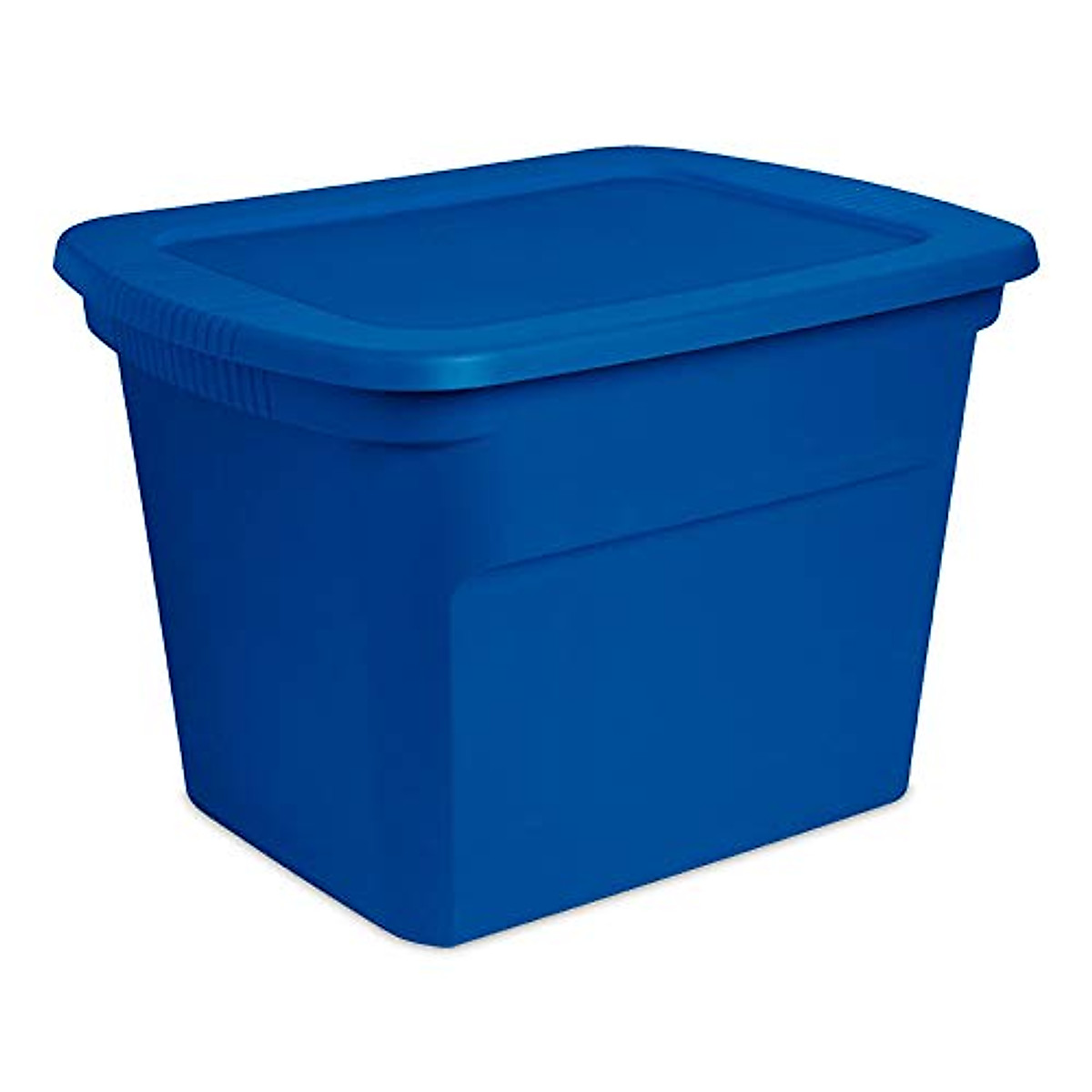 Sterilite 18 Gallon Stackable Plastic Storage Tote Container with Latching Snap-Close Lid for Home and Office Organization, Blue (8 Pack)