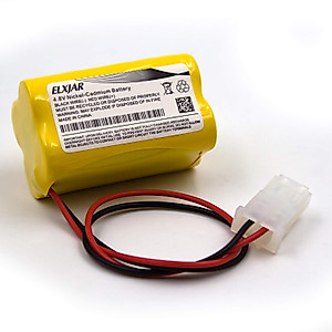 elxjar (5-Pack) 4.8V 800mAh Ni-CD AA Battery Pack Replacement for Energizer N20AE015A CUSTOM-222 NIC0905 OSA146 Prescolite EDCNRB Exit Sign Emergency Light
