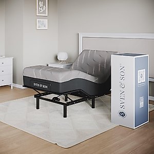 Sven & Son Essential Adjustable Bed Base (Frame) + 12 inch Memory Foam Matt (Medium), Easy Assembly, Head and Foot Lift, Memory Positions, Zero Gravity, Wireless Remote - Twin XL