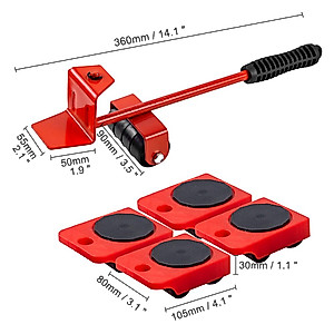 DUEBEL Lifter Furniture Sliders for Hardwood Floors Jack Furniture Dolly Appliance Dolly for Moving Pads Furniture Movers Sliders 150KG (330LBS)