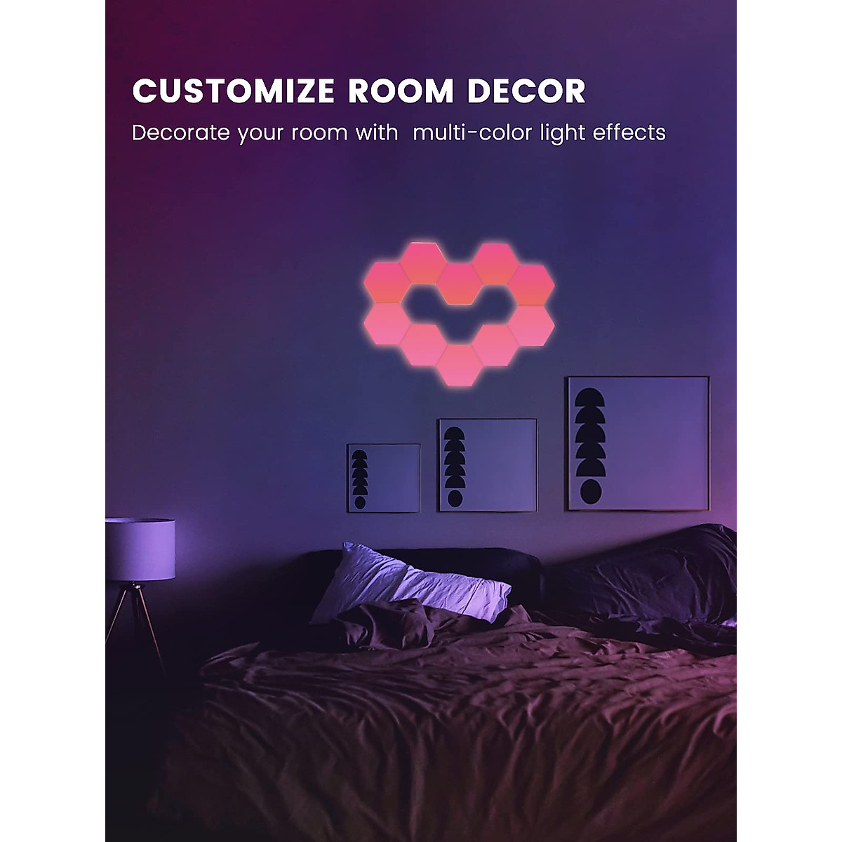 Cololight Hexagon Lights, Wall Light for Room Decor, Night Light, Music Sync LED Gaming Light, App Control Cool RGB Lights for Bedroom Decoration, Work with Alexa&Google 3Pcs PRO