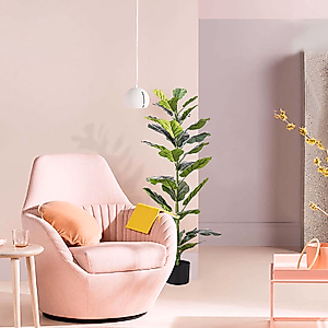 kutuuhome Artificial Fiddle Leaf Fig Tree Fake Ficus Lyrata Plant Faux Plants in Pot for Indoor Outdoor House Home Office Garden Modern Decoration Perfect Housewarming Gift … (47 inch)