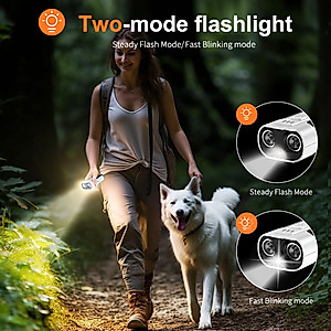 H4U Dog Training Aid to Stop Bad Behavior - Anti Barking Device for Dogs with LED Flashlight - Ultrasonic Dog Barking Silencer with 2 Ultrasonic Frequencies - Quick Charging & Effective Dog Repellent