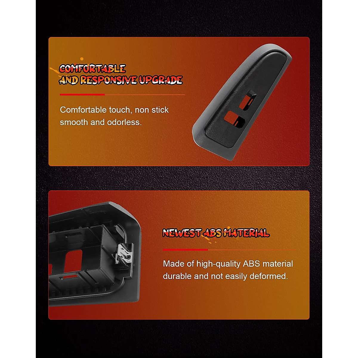 Window Switch Bezel Front Right fits for 2004-2006 Cadillac Escalade 2004-2006 Chevy Avalanche 1500 2500 2004-2006 Chevy Silverado 2500 2004-2006 GMC Sierra 2500 2004-2006 GMC Yukon Replace 89045120