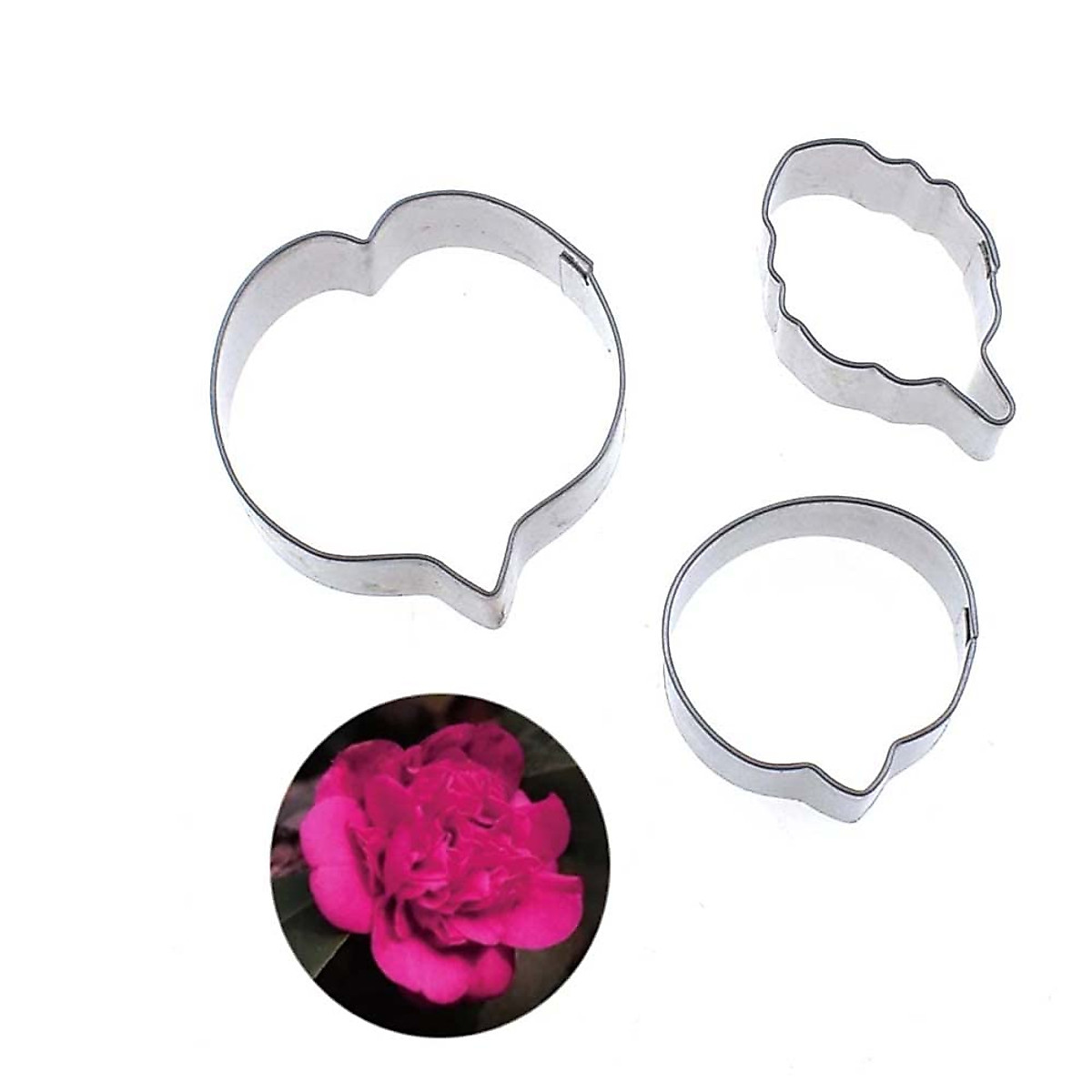 RELAND SUN Stainless Steel Camellia Flower Petals Fondant Cake Slicers Set DIY Cookie Cake Decorating Tools