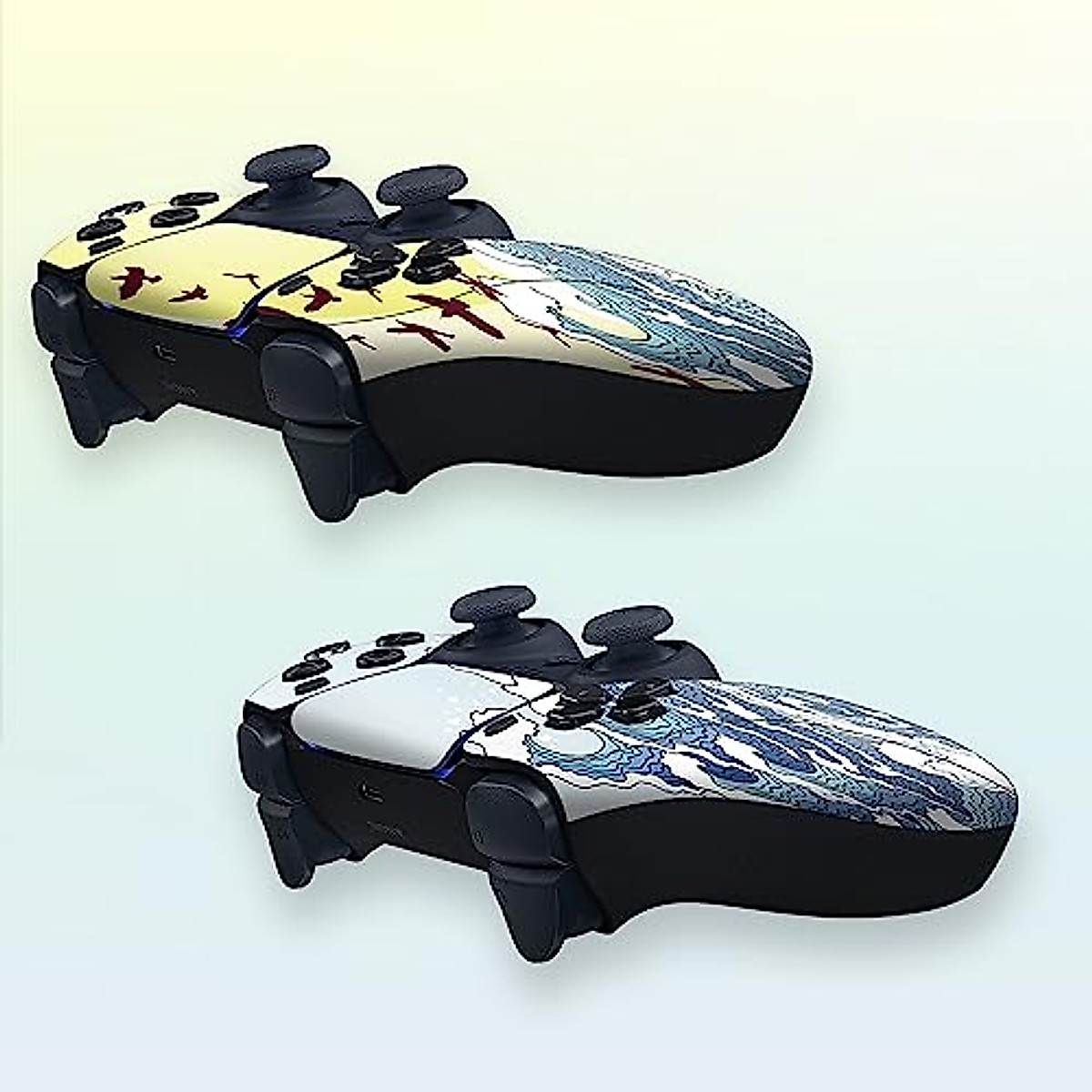 MasiBloom® Gaming Controllers Sticker Decals Cover Skin for PS5 Playstation 5 Digital/Optical Drive Version(Seagull Sunset) (Seagull Sunset)