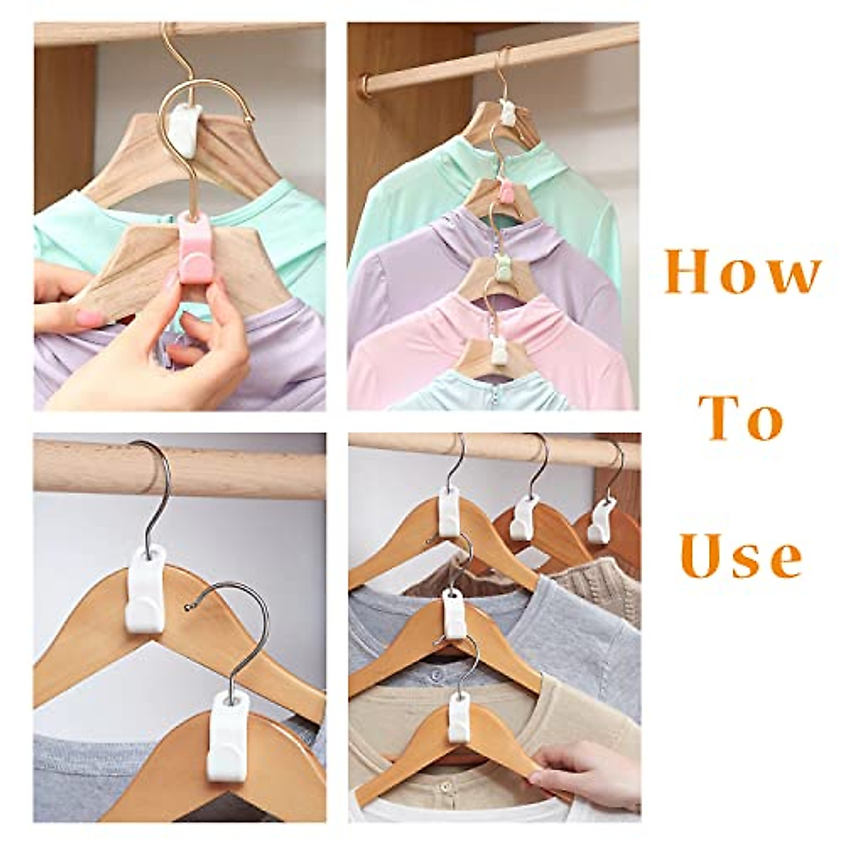 iYourHouse Clothes Hanger Connector Hooks 100pcs, Thicken Hanger Hooks for Clothes, Space Saving, Load Bearing, Cascading Closet Organization, Space Saver Hanger Organizers for Velvet and Wood Hangers