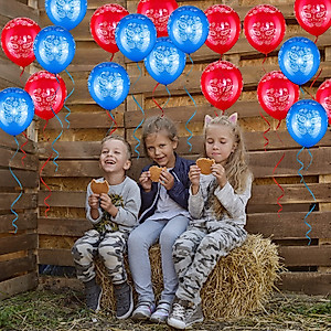 40 Pieces Western Cowboy Bandana Balloons Cowboy Balloons Large 12 Inch Latex Bandana Balloon Blue Red for Western Cowboy Birthday Wedding Baby Shower Party Decorations