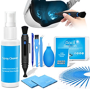 VR Headset Cleaning Kit, VR Lens Cleaner, Lens Pen Cleaner Kit for Oculus Quest 2/Hololens 2/Xbox/PS4/Wii, Cleaning kit for Camera Game Controller VR Accessories, Phone Cleaning Kit Blue