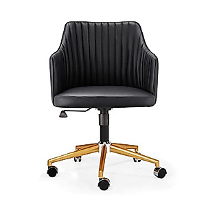 Klarel Nest Office Home Desk Chair, Black and Gold