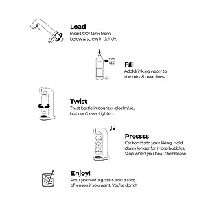 AWA Carbonator Sparkling Water Maker – Soda Streaming Machine – with Gift Box – Award-Winning Design – Metal Accents – Dishwasher Safe BPA Free 1L Bottle – Soda Maker – Soda Machine – Water Carbonator Cordless And Stylish European Design – Seltzer & Carbo