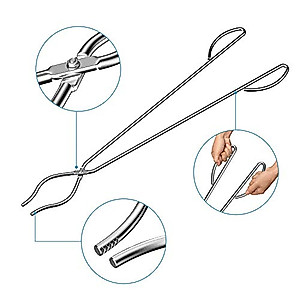 Skyflame Heavy Duty Firewood Log Claw Grabber for Indoor Fireplace Outdoor Gas Fire Pit & Wood Burning Chiminea | Campfire Large Modern Stainless Steel Fire Tongs for Moving Firelogs | 36 Inch Long