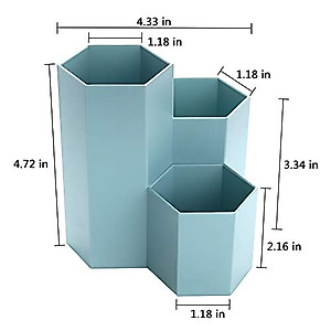 Bivisen Desk Pencil Holder, Polystyrene Desktop Pen Cup Stationery Supplies Organizer Caddy for Office, Makeup Brush Holder for Vanity Table (Blue)