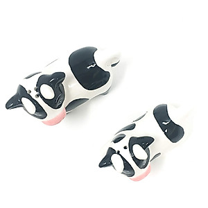 Boston Warehouse Udderly Cow Salt & Pepper Shaker Set, Hand Painted Ceramic