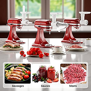 Gvode Slicer Shredder Attachment & Fruit and Vegetable Attachment Strainer Set with Meat Grinder