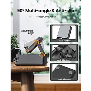 Gifts for Him, Her, Cell Phone Stand Bluetooth Speaker, Cool Tech Kitchen Gadgets Adjustable Phone Holder, Birthday for Men Women Dad Who Want Nothing