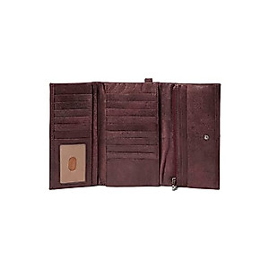 HOBO Keen Wallet For Women - Snap Closure With Exterior Back Slip Pocket, Compact and Practical Easy Carry Wallet Plum One Size One Size