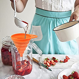 KUFUNG Silicone Collapsible Funnel Set of 4, Small and Large, Kitchen Gadgets Foldable Funnel for Water Bottle Liquid Transfer Food Grade