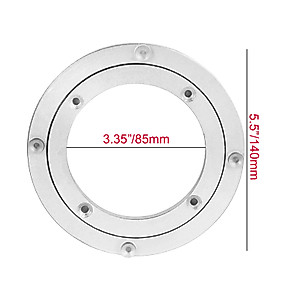 Aluminium Alloy Turntable Bearing, Heavy Duty Swivel Turntable Lazy Susan Rotating Bearing Turntable Round Dining Table Smooth Swivel Plate Hardware, 6"