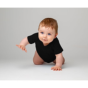 DEFAHN 2PCS Bamboo Baby Rompers Unisex Onsies Solid Short Sleeve Baby Bodysuit 3-6 Months Black