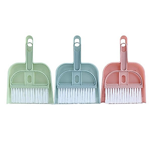 Mini Brush and Dustpan Set, Mini Cleaning Brush Small Broom Dustpans Set Desktop Sweeper Garbage Cleaning Shovel(3PCS/Set)