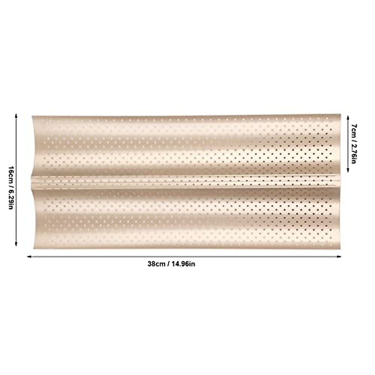 Zerodis Bread Baking Pan, 2 Slots Bread Baking Carbon Steel Baguettes Baking Tray Nonstick Easy to Wash Bakeware Toast Baking Bread Loaf Pan for Kitchen Cooking Baking