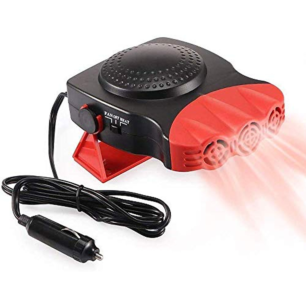 Car Heater, Portable 12V 150W Car Fan 2 in 1 Fast Heating & Cooling with Air Purification Function Plug-in Cigarette Lighter Car Defroster(Red)