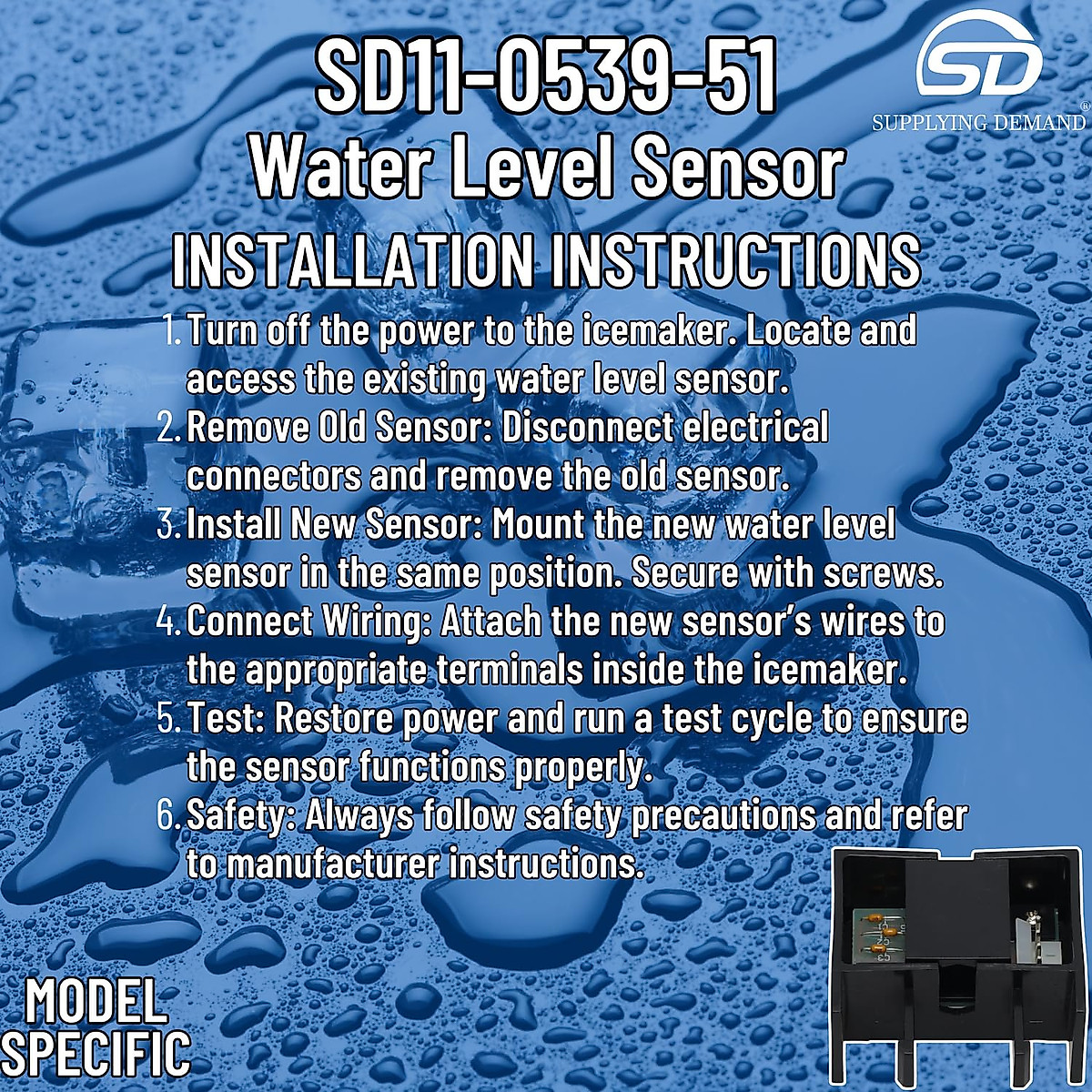 Supplying Demand 11-0539-51 Ice Machine Water Level Sensor - Replaces 02-3707-21