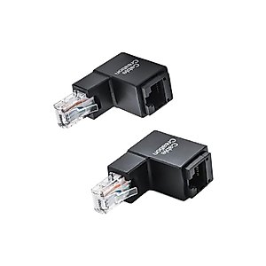 CableCreation 2 Pack Ethernet Adapter, Cat5e/Cat6 Up Angle Ethernet Adapter, 90 Degree and 270 Degree RJ45/8P8C Ethernet Female to RJ45/8P8C Male Adapter
