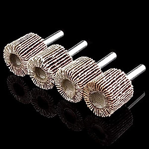 20Pack Abrasive Flap Wheel Sander，1" x 1" x 1/4" Shank Mounted Flap Wheels, 80 Grit Aluminum Oxide Sanding Flap Wheel for Rust Removal Deburring Polishing Satin-Finishing- Abrasive Grinding Tool